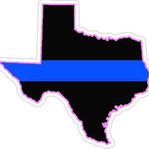Thin Blue Line Pink Outline Texas - Vinyl Sticker at Sticker Shoppe