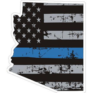 Arizona Thin Blue Line Subdued Distressed American Flag - Sticker at ...
