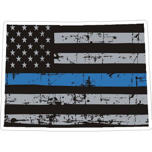 Colorado Thin Blue Line Subdued Distressed American Flag Vinyl Sticker ...