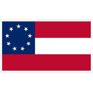 Confederate Flag 9 Stars & Bars First National - Sticker at Sticker Shoppe