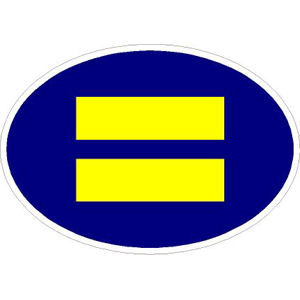 LGBT Equality Blue & Yellow Oval Vinyl Sticker at Sticker Shoppe
