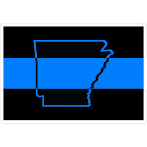 Thin Blue Line Arkansas State Outline - Sticker at Sticker Shoppe