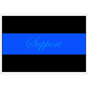 Thin Blue Line Support Script Text - Sticker at Sticker Shoppe