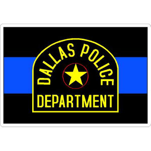 Thin Blue Line Dallas Police Department Vinyl Sticker at Sticker Shoppe