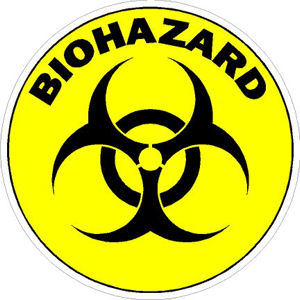 Yellow Biohazard Round - Sticker at Sticker Shoppe