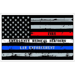 Thin Red White & Blue Line Distressed American Flag - Sticker at ...