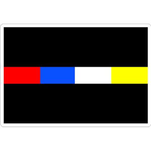 Thin Blue Red White Yellow Line - Sticker at Sticker Shoppe