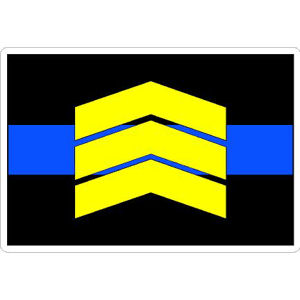 Thin Blue Line Yellow Sergeant Chevrons - Sticker at Sticker Shoppe