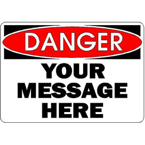 Custom Red Danger Message - Sticker at Sticker Shoppe