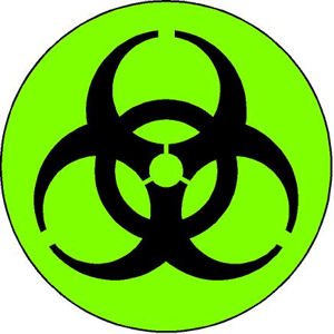 Biohazard Black On Green Round Circle Symbol - Sticker at Sticker Shoppe