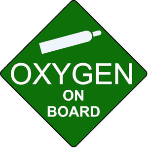 Oxygen On Board Green Diamond - Sticker at Sticker Shoppe