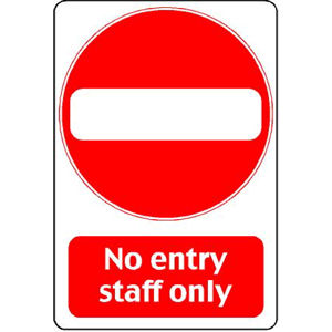 No Entry Staff Only Sign - Sticker at Sticker Shoppe