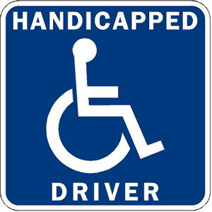 Handicapped Driver Wheelchair Accessible Sign Square - Sticker at ...