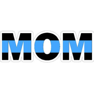 Thin Blue Line Mom Script Text - Sticker at Sticker Shoppe