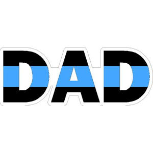 Thin Blue Line Dad Script Text - Sticker at Sticker Shoppe