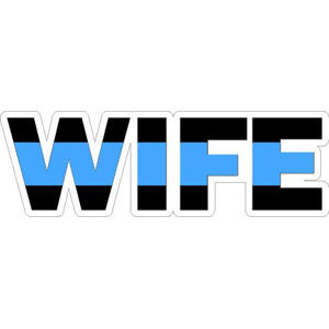 Thin Blue Line Wife Script Text - Sticker at Sticker Shoppe