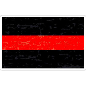 Thin Red Line Distressed - Sticker at Sticker Shoppe