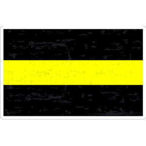 Thin Yellow Line Distressed - Sticker at Sticker Shoppe