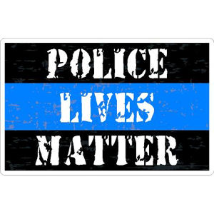 Thin Blue Line Police Lives Matter White Distressed - Sticker at ...
