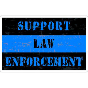Thin Blue Line Support Law Enforcement Black & Blue Distressed ...