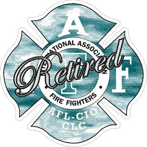 Blue & Green Retired IAFF International Association Firefighters ...