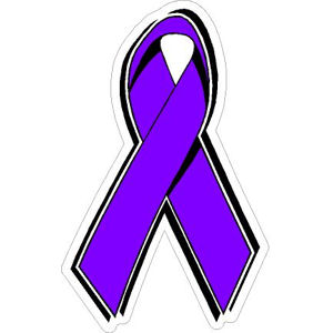 Plain Purple Ribbon Awareness - Sticker at Sticker Shoppe