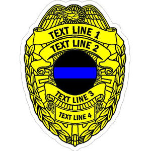 Custom Thin Blue Line Badge - Sticker at Sticker Shoppe