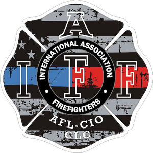 Thin Blue Red Line White Outline IAFF International Association ...