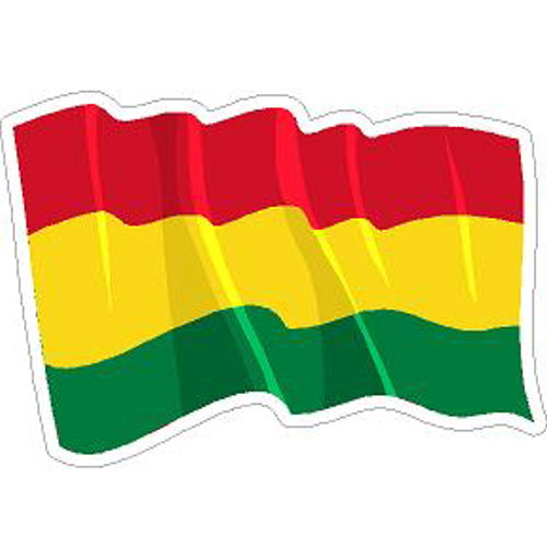 Bolivia Wavy Flag - Vinyl Sticker at Sticker Shoppe