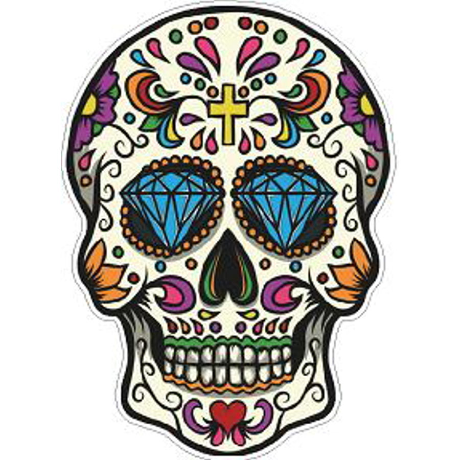 Sugar Skull Diamond Eyes Vinyl Sticker at Sticker Shoppe