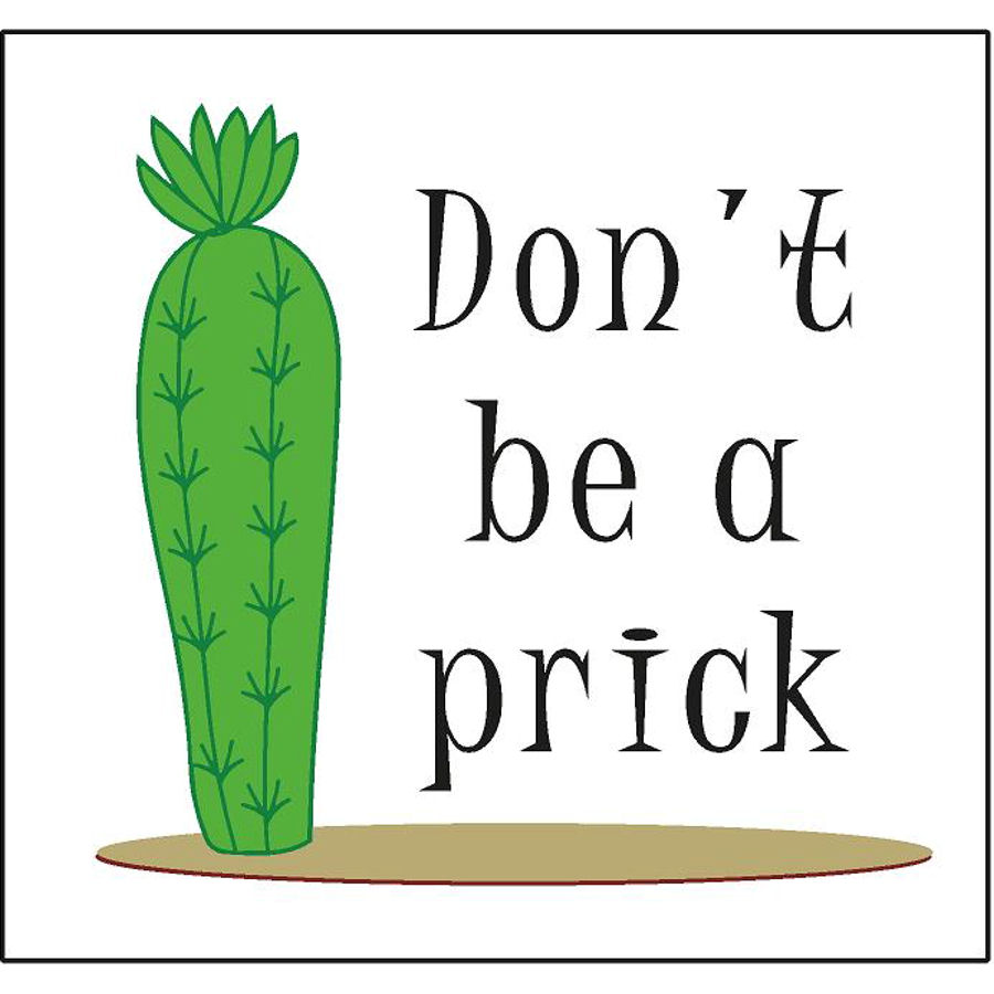 Don't Be A Prick - Vinyl Sticker at Sticker Shoppe