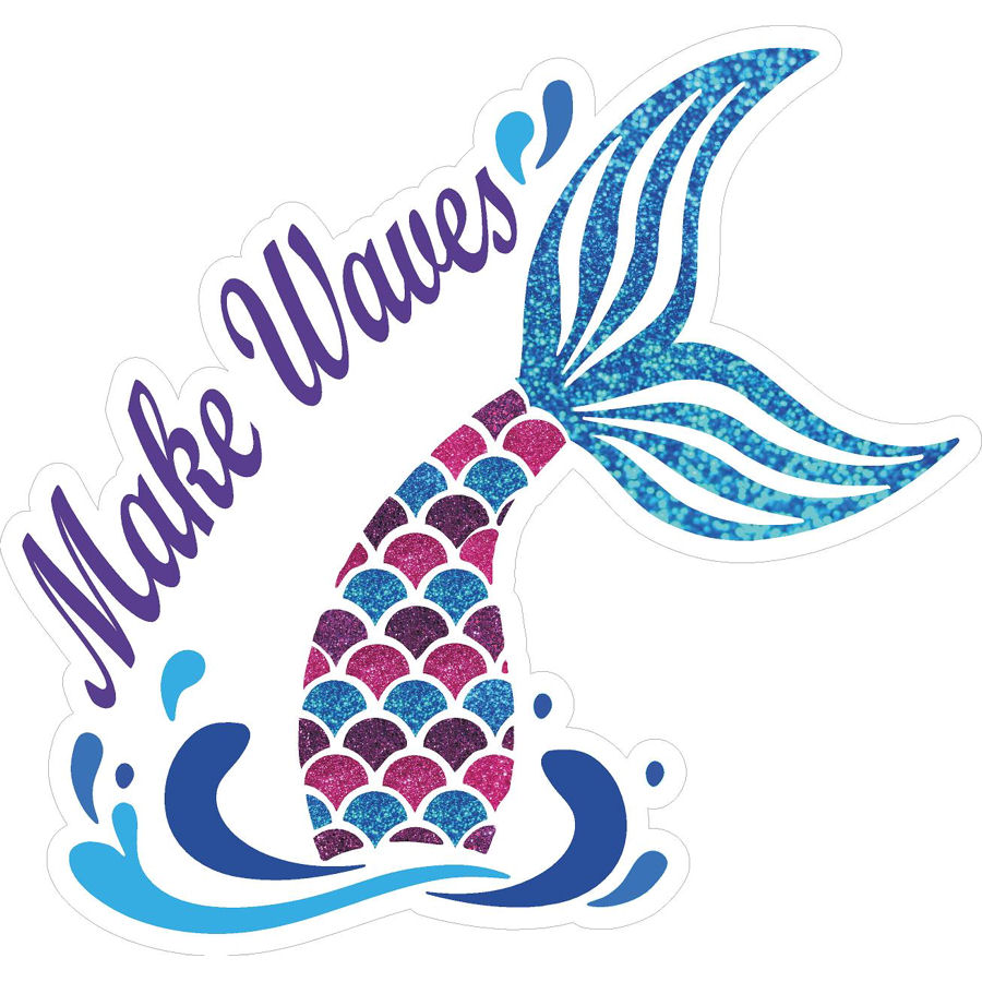 Make Waves Mermaid Tale - Vinyl Sticker at Sticker Shoppe