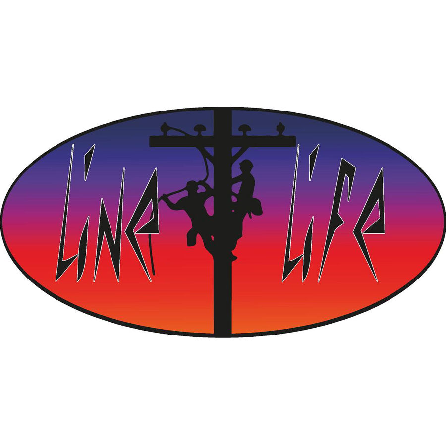Livin' The High Life Lineman Oval - Vinyl Sticker at Sticker Shoppe