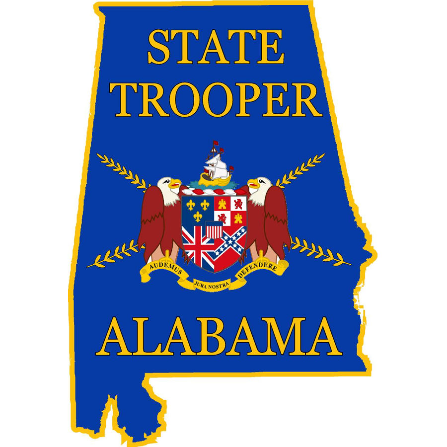 Alabama State Trooper Outline - Vinyl Sticker at Sticker Shoppe