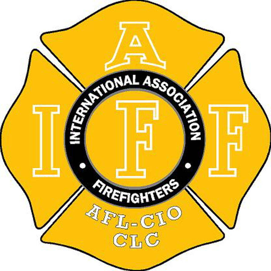 IAFF Gold & White Maltese Distressed Flag - Vinyl Sticker at Sticker Shoppe