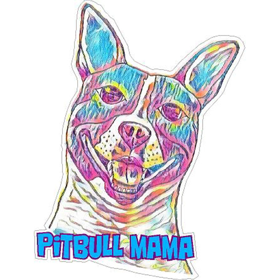Pitbull Mama Rainbow Vinyl Sticker at Sticker Shoppe