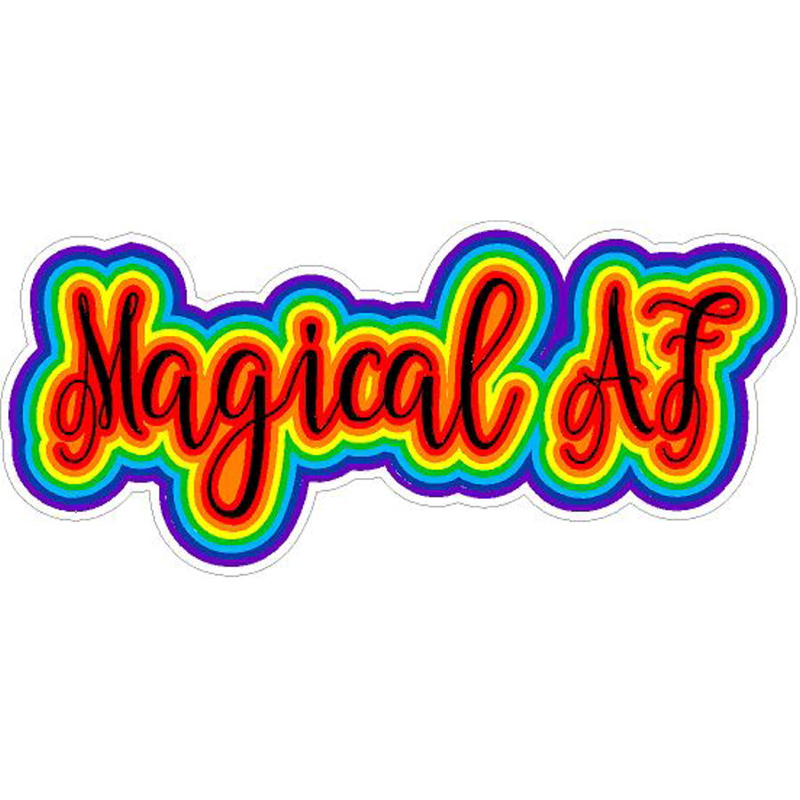 LGBTQ Rainbow Magical AF Script Vinyl Sticker at Sticker Shoppe