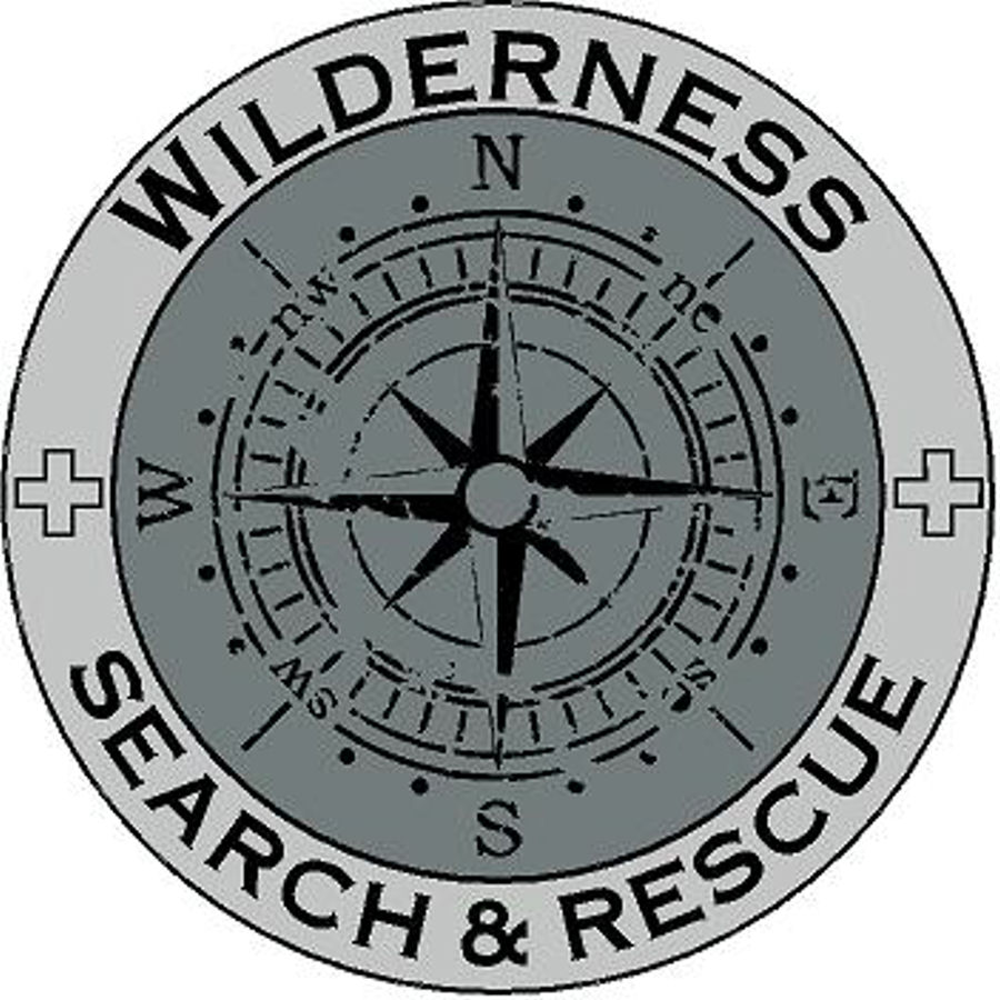 Wilderness Search & Rescue Compass Greyscale - Vinyl Sticker at Sticker ...
