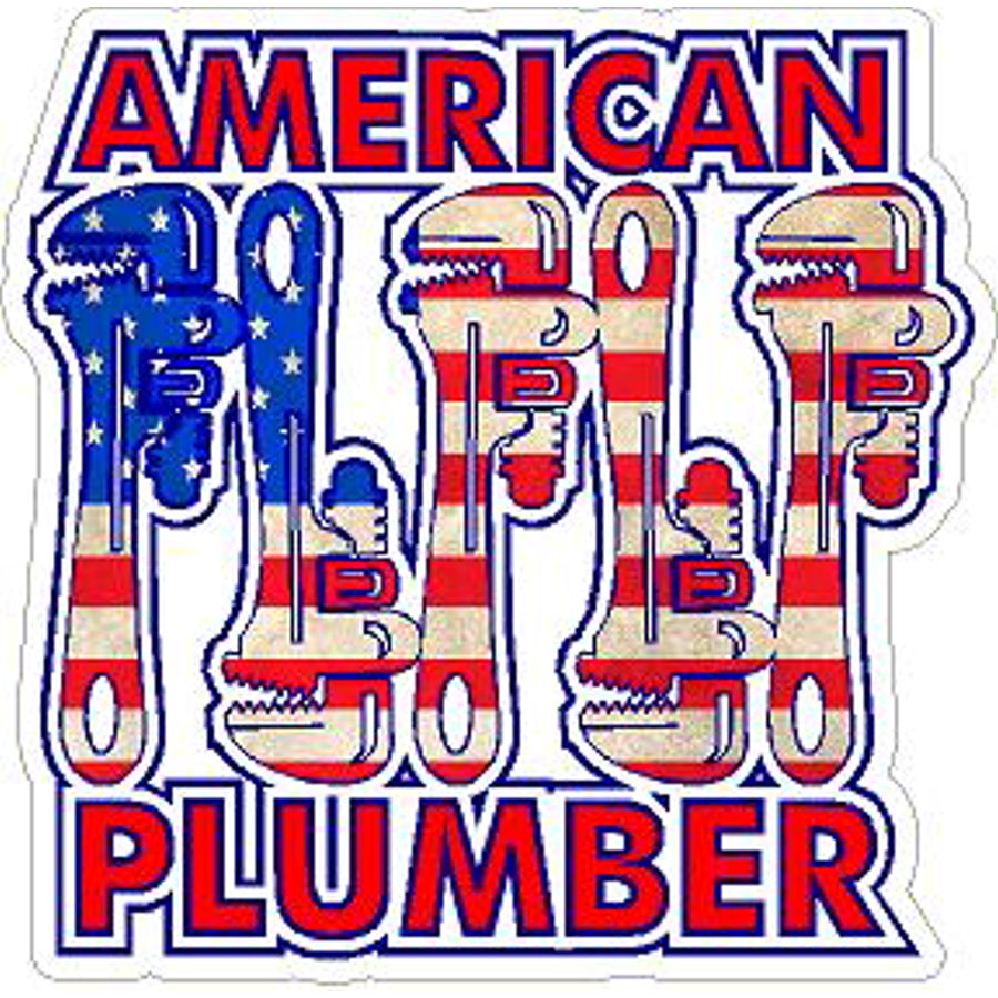 All American Plumber Pipe Wrench - Vinyl Sticker at Sticker Shoppe