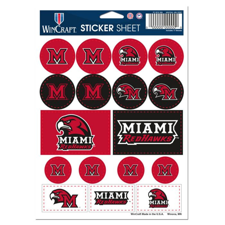 Miami University Redhawks - 5x7 Sticker Sheet at Sticker Shoppe