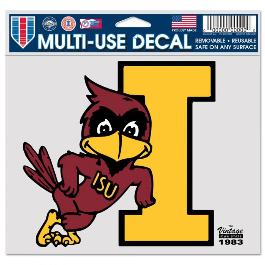 Iowa State University Cyclones Retro Logo - 5x6 Multi Use Decal at ...
