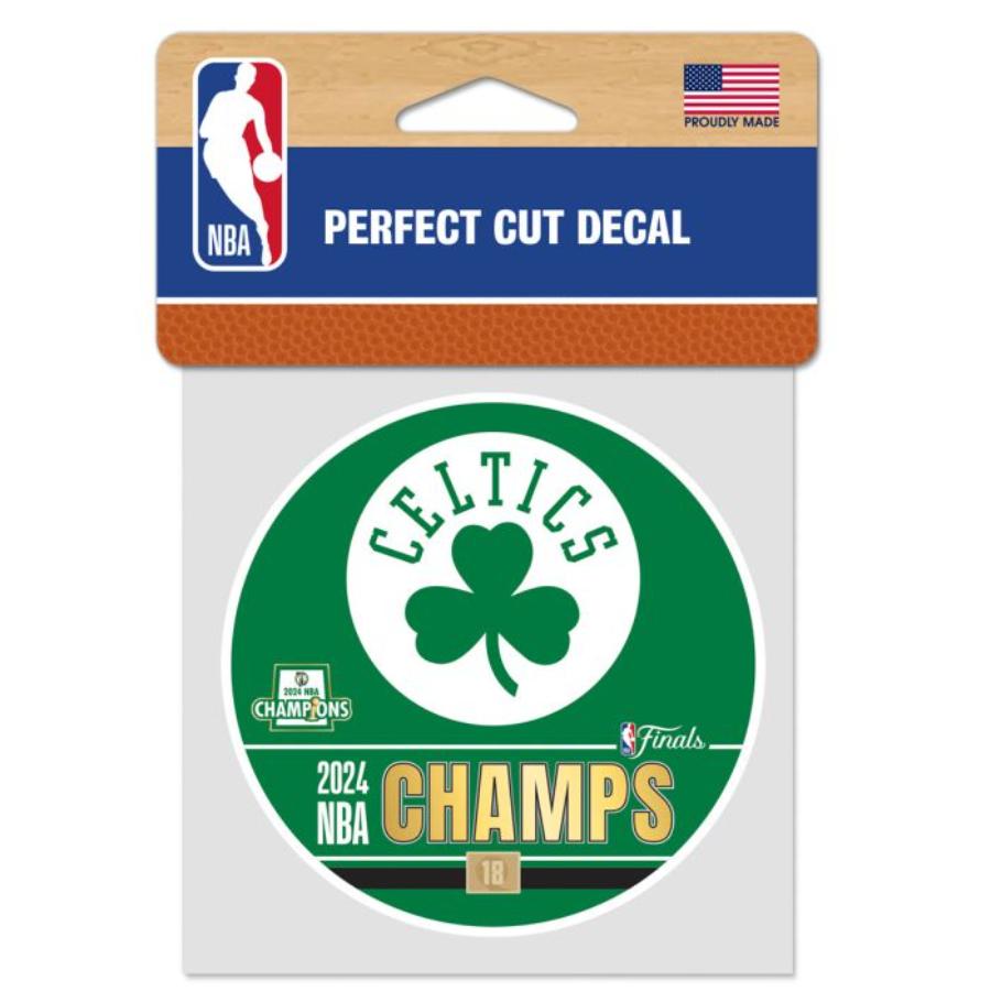 Boston Celtics 2024 NBA Champions - 4x4 Die Cut Decal at Sticker Shoppe