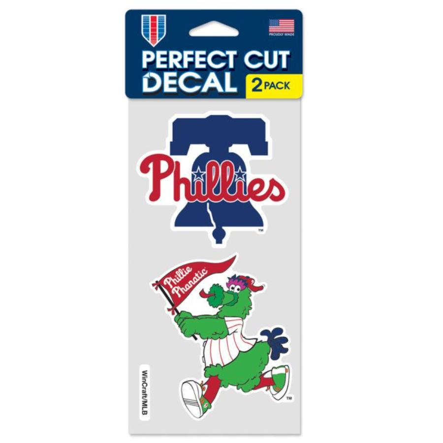 Philadelphia Phillies Philly Phanatic Mascot - Set of Two 4x4 Die Cut ...