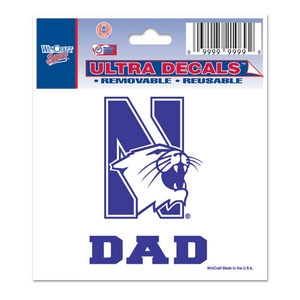 Northwestern University Wildcats Dad - 3x4 Ultra Decal at Sticker Shoppe