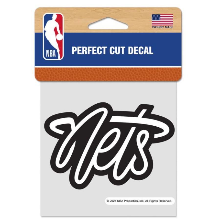 Brooklyn Nets Alternate Logo - 4x4 Die Cut Decal at Sticker Shoppe
