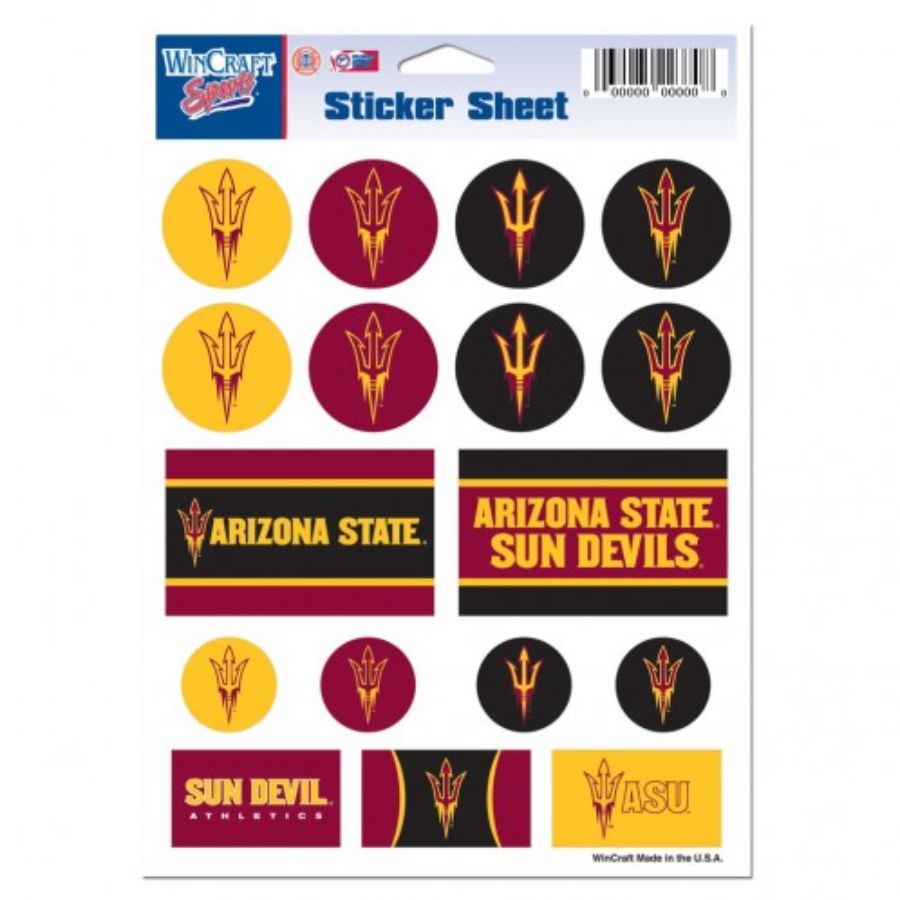 Arizona State University Sun Devils - 5x7 Sticker Sheet at Sticker Shoppe