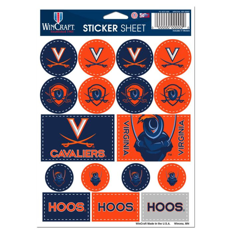 University Of Virginia Cavaliers - 5x7 Sticker Sheet at Sticker Shoppe