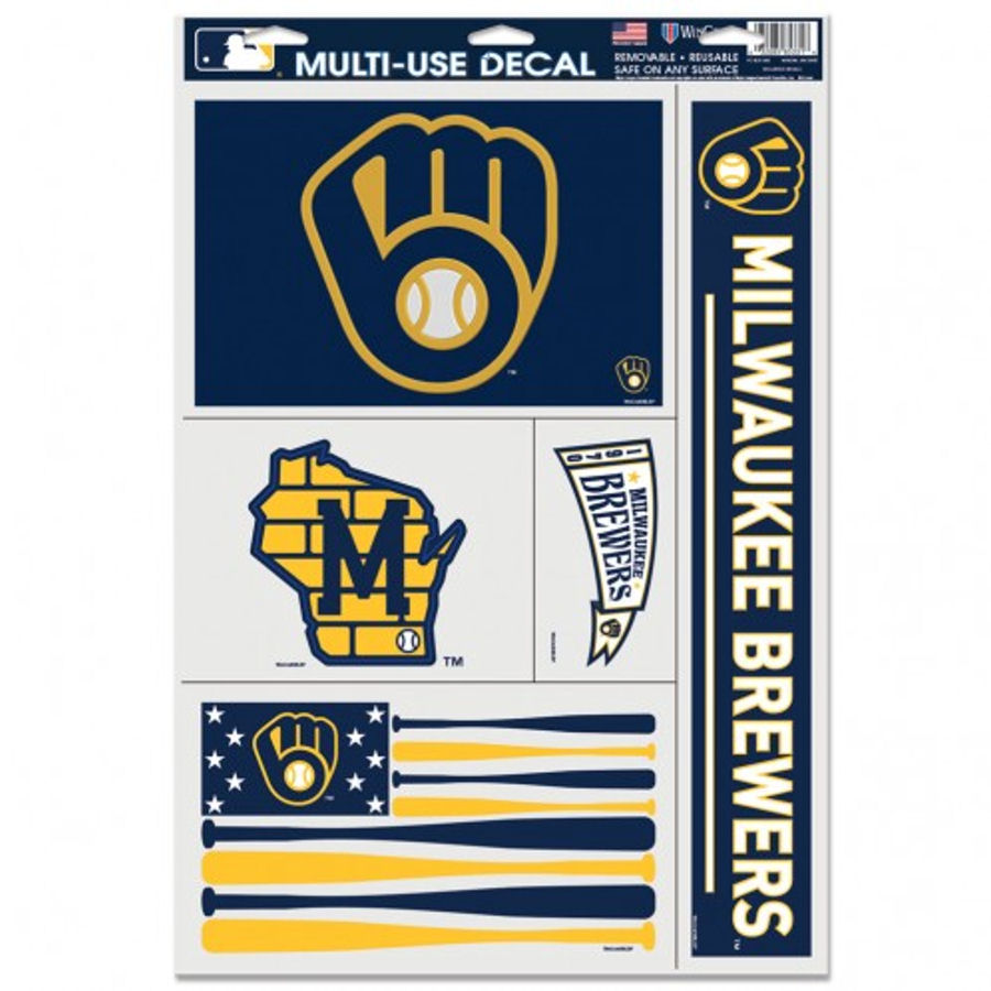 Milwaukee Brewers Glove Logo - Set of 5 Ultra Decals at Sticker Shoppe