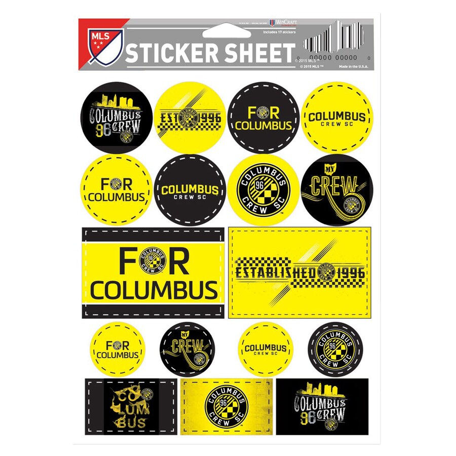 Columbus Crew - 5x7 Sticker Sheet at Sticker Shoppe