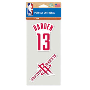 James Harden #13 Houston Rockets - Set of Two 4x4 Die Cut Decals at ...